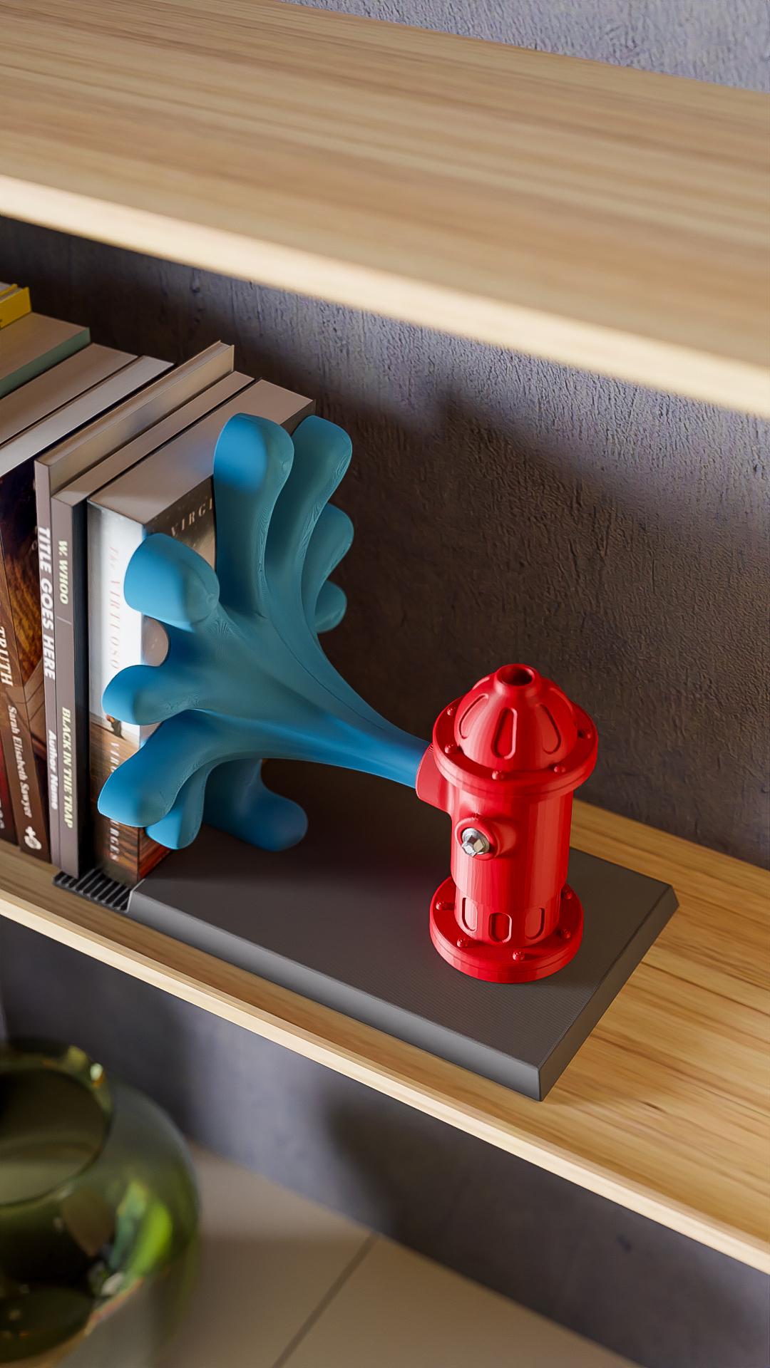 Fire Hydrant Bookend | Creative Urban Decor With 3D Water Splash | Fun ...