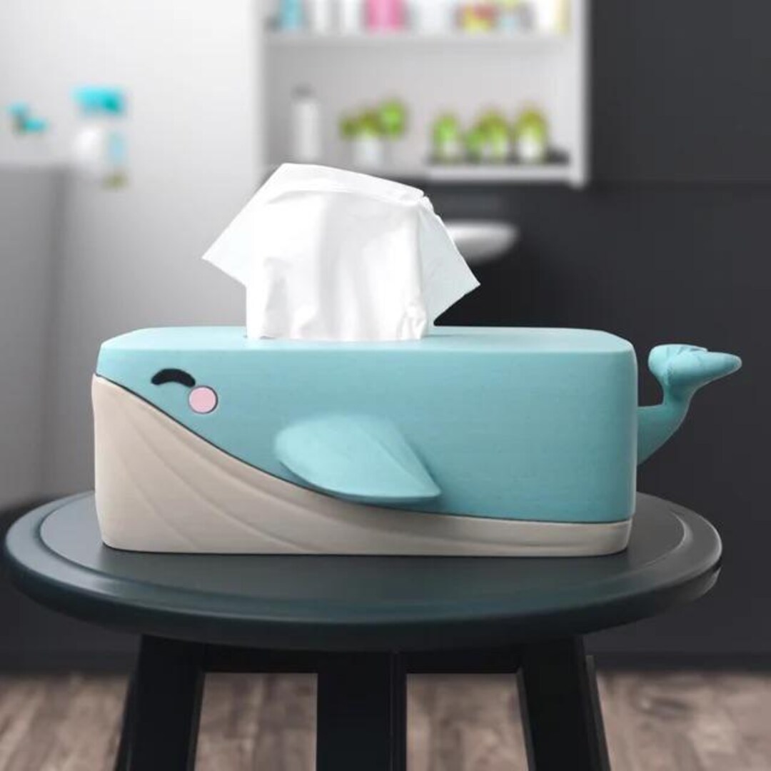 Bubbles the Whale Tissue Box Cover – Ocean Decor for Bathroom, Nursery ...