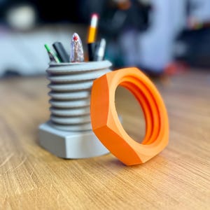 Nut Bolt Pencil Holder, Creative Desk Organizer, Industrial Decor ...