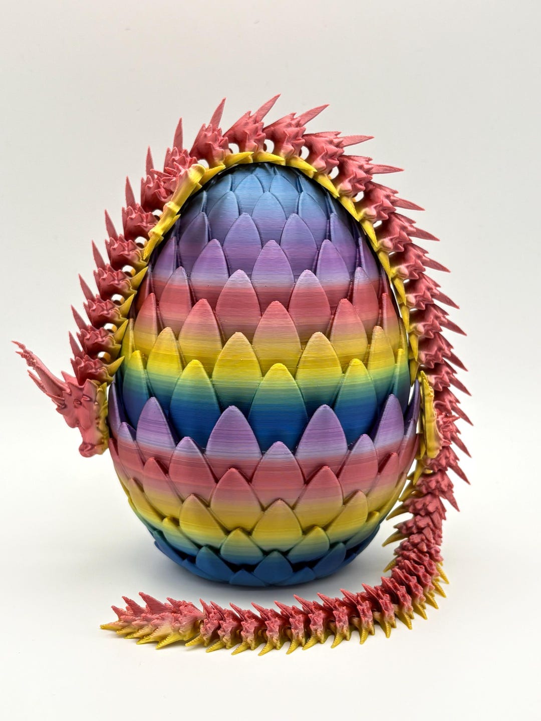 Spectrum Dragon With Matching Rainbow Egg | Articulated Colorful Dragon ...