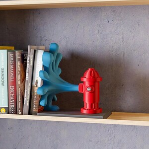 Fire Hydrant Bookend | Creative Urban Decor With 3D Water Splash | Fun ...