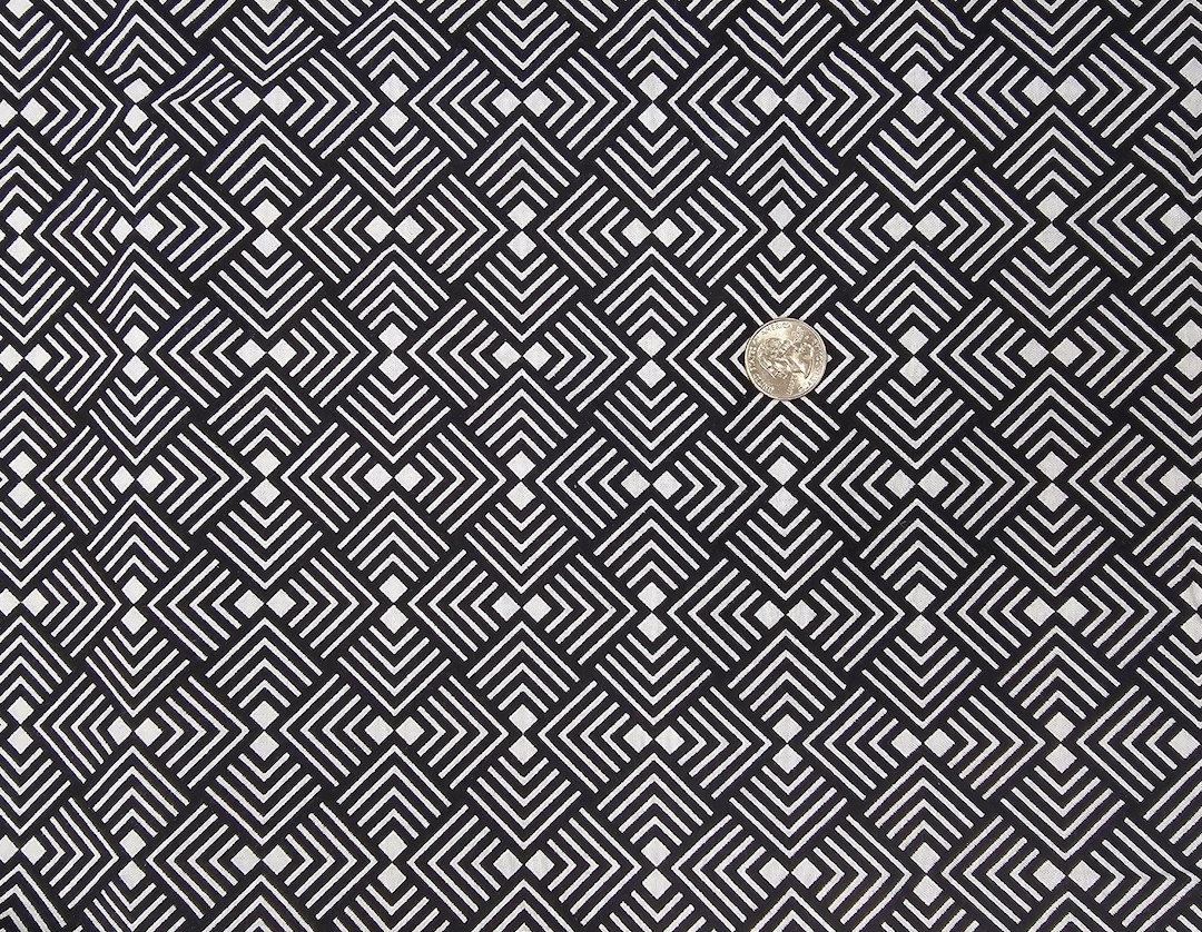 Fabric Black and White Fabric Geometric Cotton Fabric - Etsy