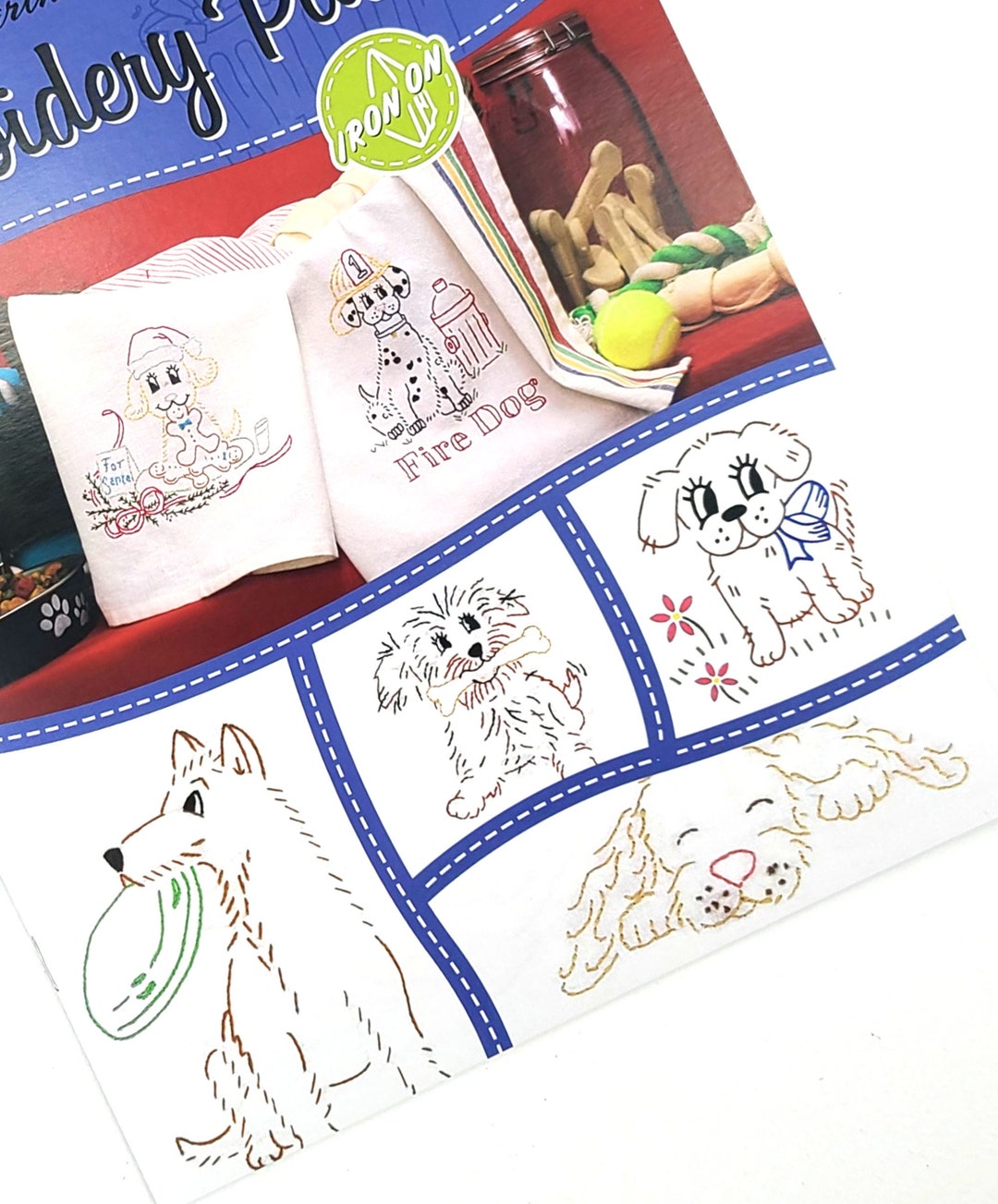 Aunt Martha's Book of Embroidery Patterns 409 Playful Puppies 8 Page ...