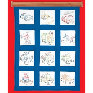 Rescue Vehicles 9" X 9" Quilt Blocks - Set of 12 - JDNA - Jack Dempsey ...