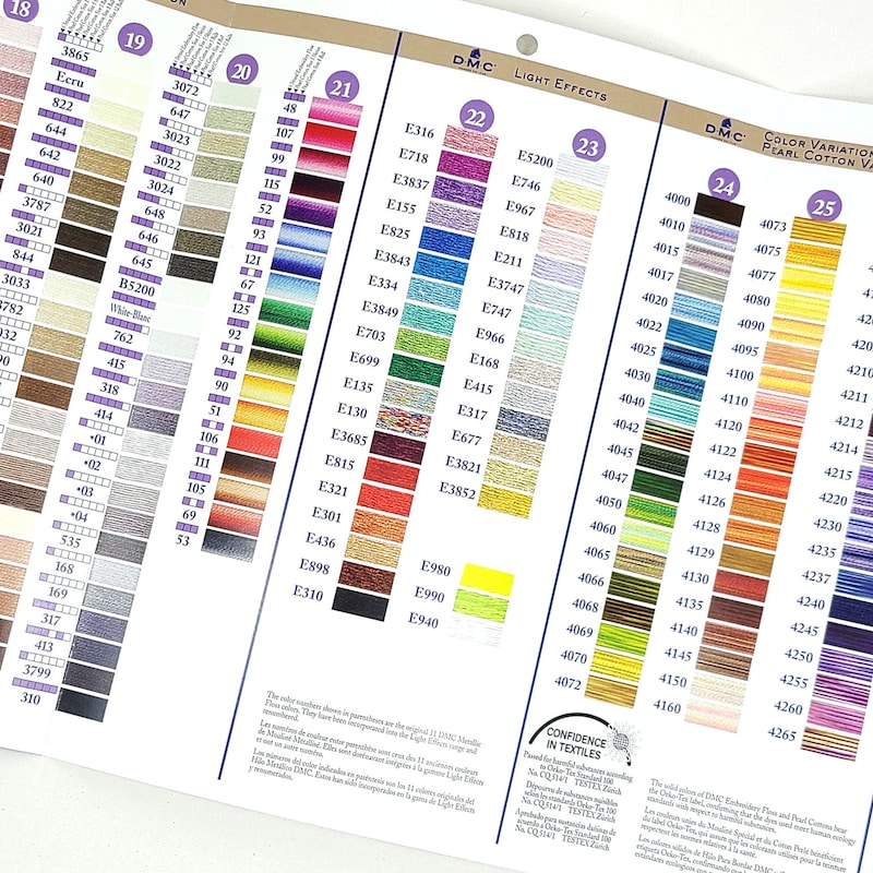 Dmc Floss Color Chart - Etsy