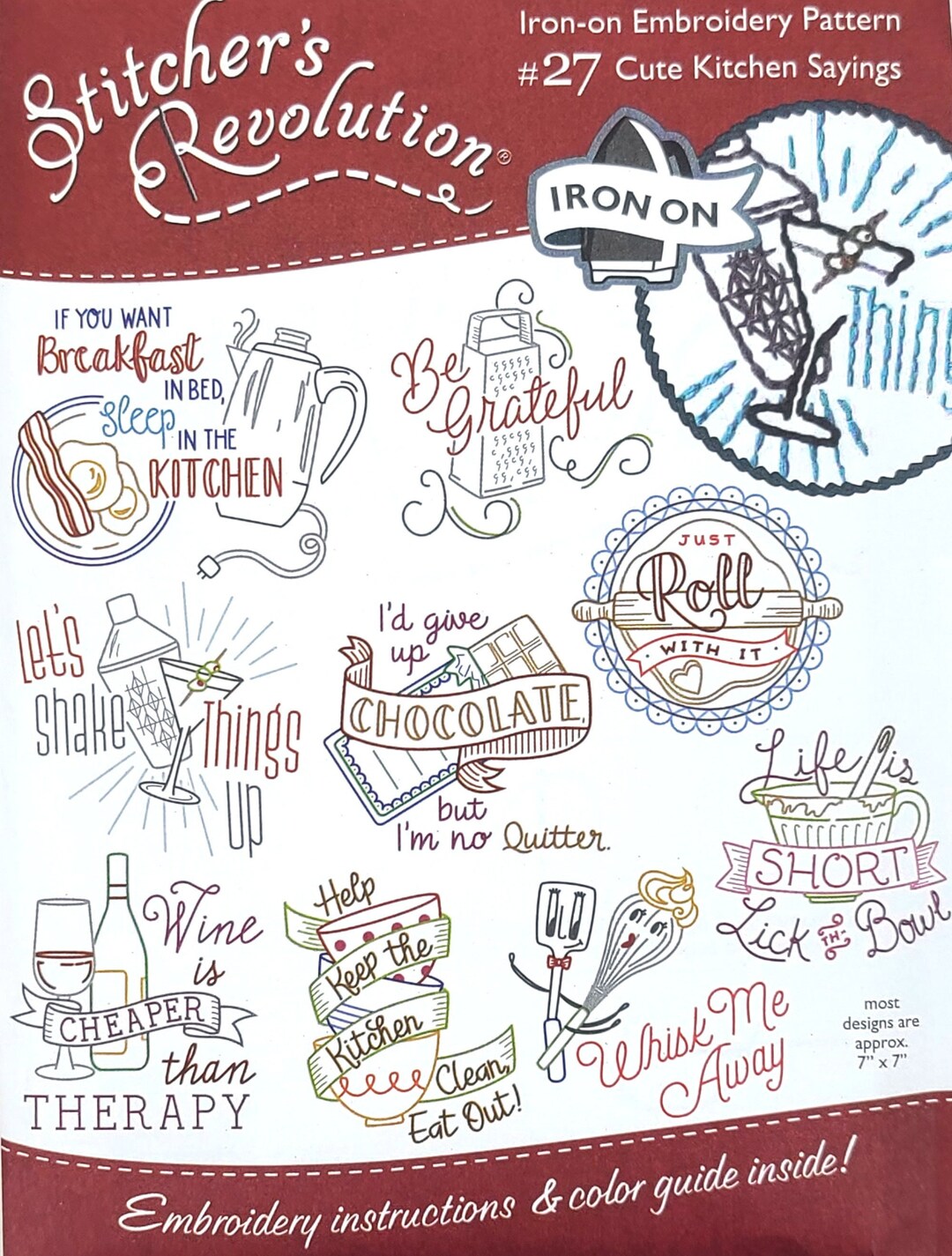 Kitchen Embroidery Iron-on Patterns 27 Cute Kitchen Sayings Stitcher's ...