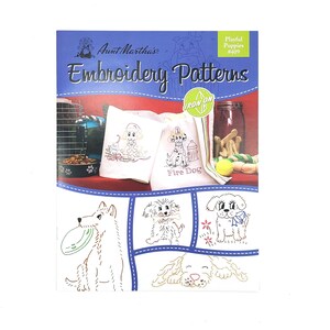 Aunt Martha's Book of Embroidery Patterns - #409 Playful Puppies - 8 ...
