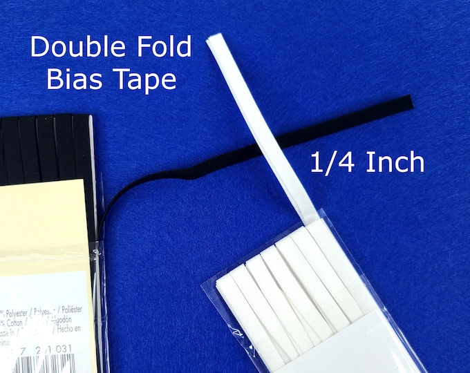 Bias Tape Double Fold 1/4 Inch Wide - Black - White - Bias Tape ...