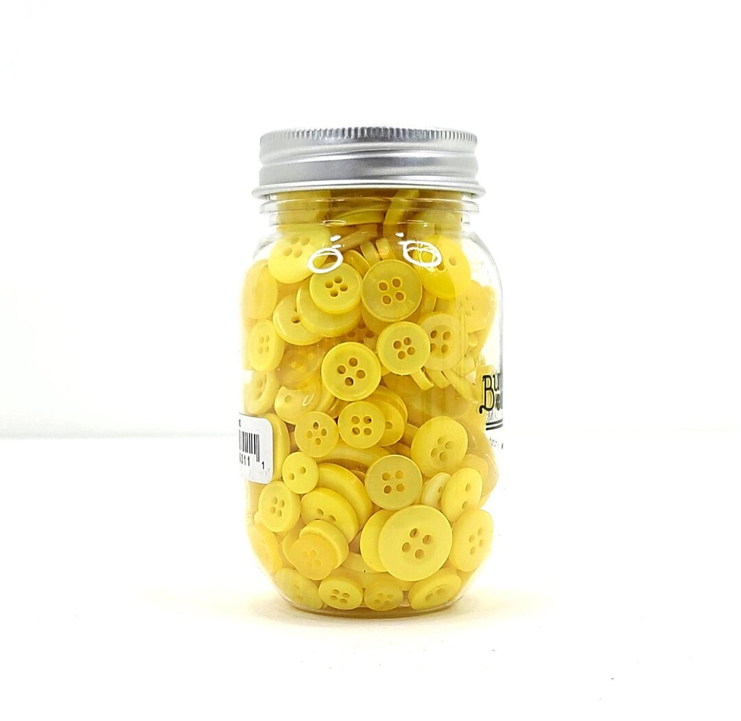Buttons - Lemon - 200+ Buttons - Yellow Buttons - Assorted Sizes - Jar ...