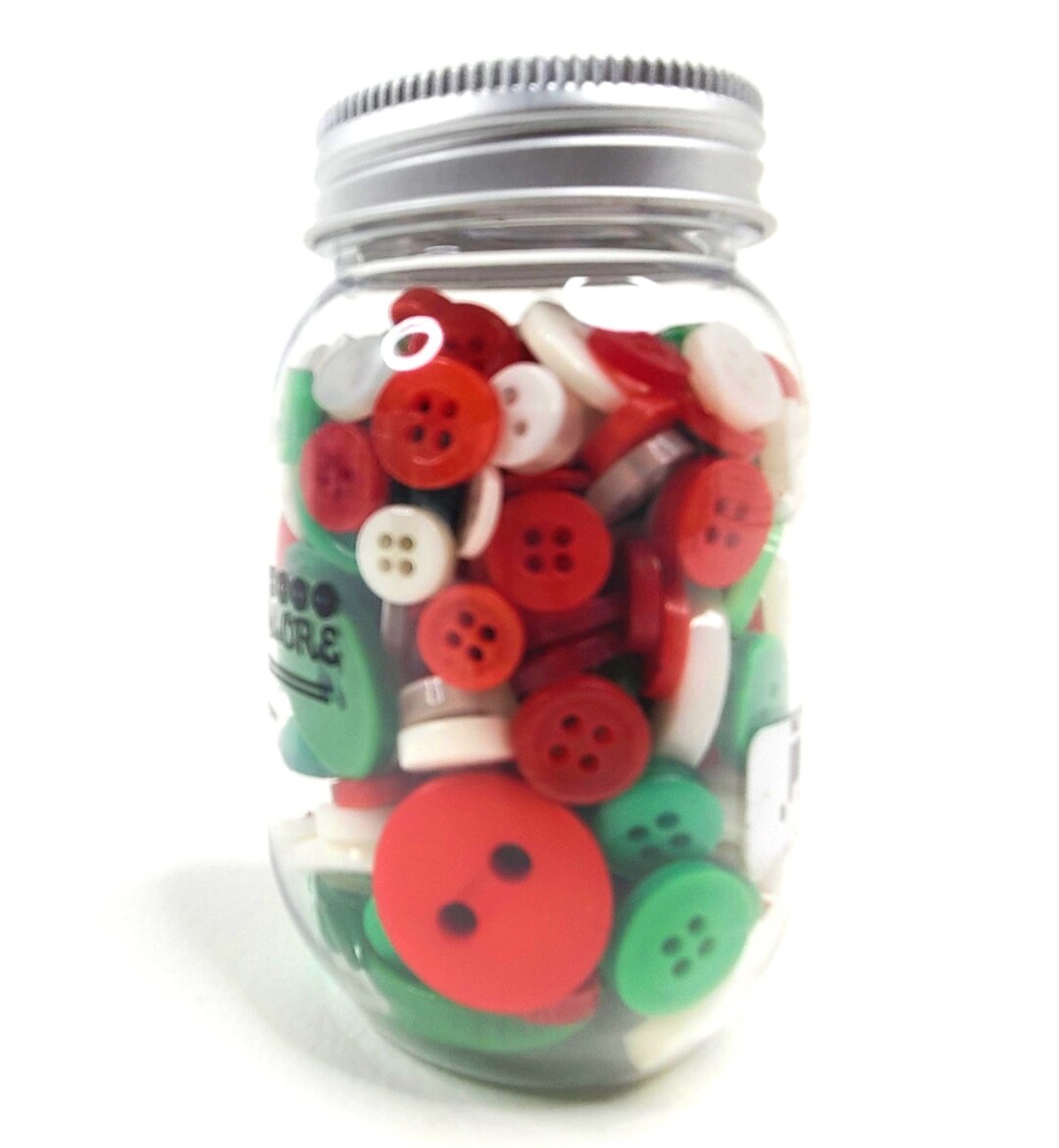 Christmas Buttons - 200+ Buttons - Green Red White Buttons - Assorted ...