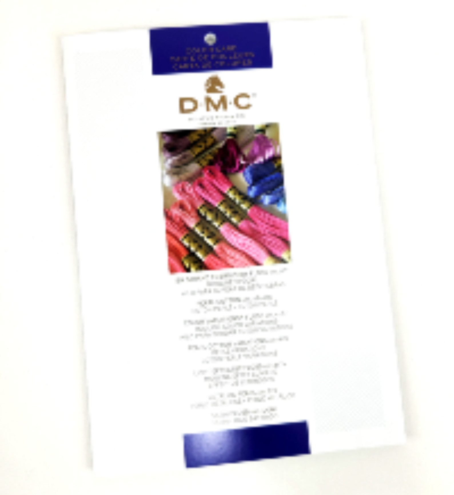 DMC Needlework Threads Printed Color Card - Printed Version NOT Real ...