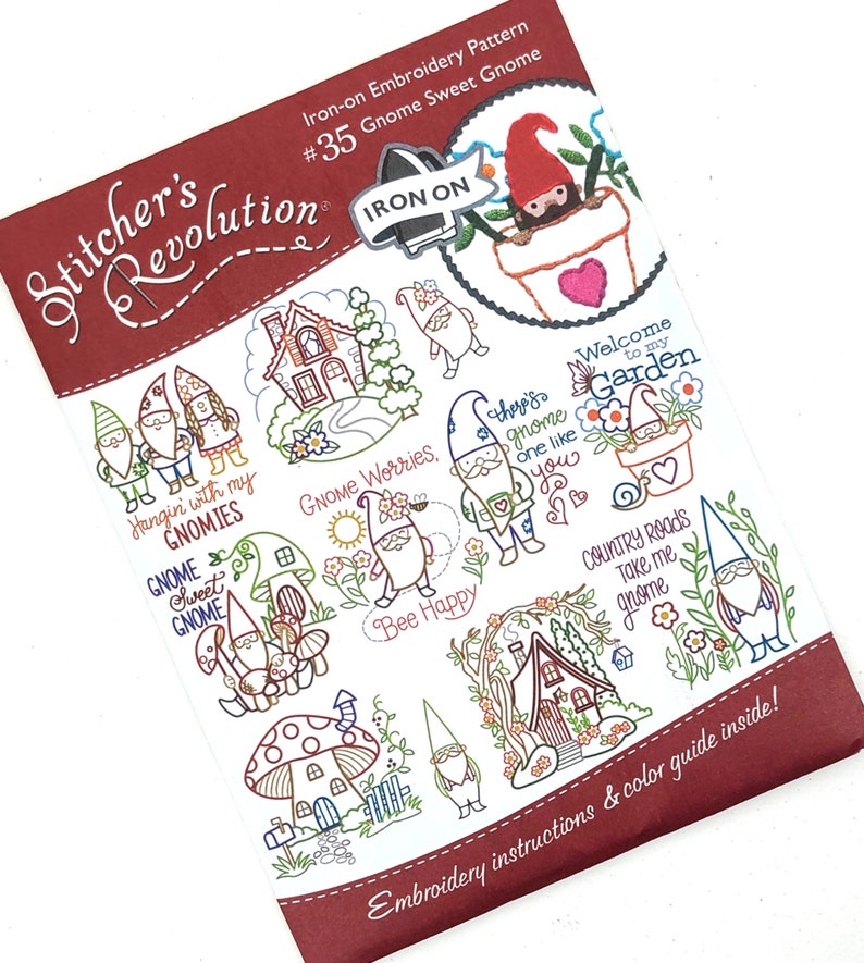 Gnome Iron-on Embroidery Patterns Stitcher's Revolution - Etsy