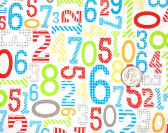 Numbers Cotton Fabric - Etsy