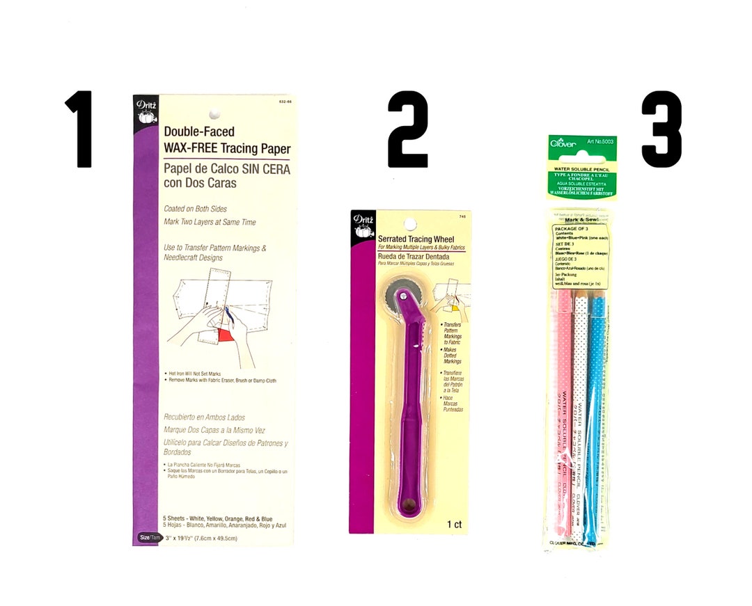 Tracing Papers - Tracing Wheel - Water Soluble Marking Pencils - Sewing ...