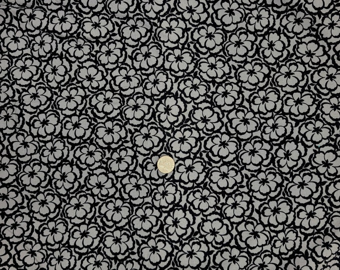 Black Roses Fabric Hand Painted Funky Quirky Roses, Large Scale, Black ...