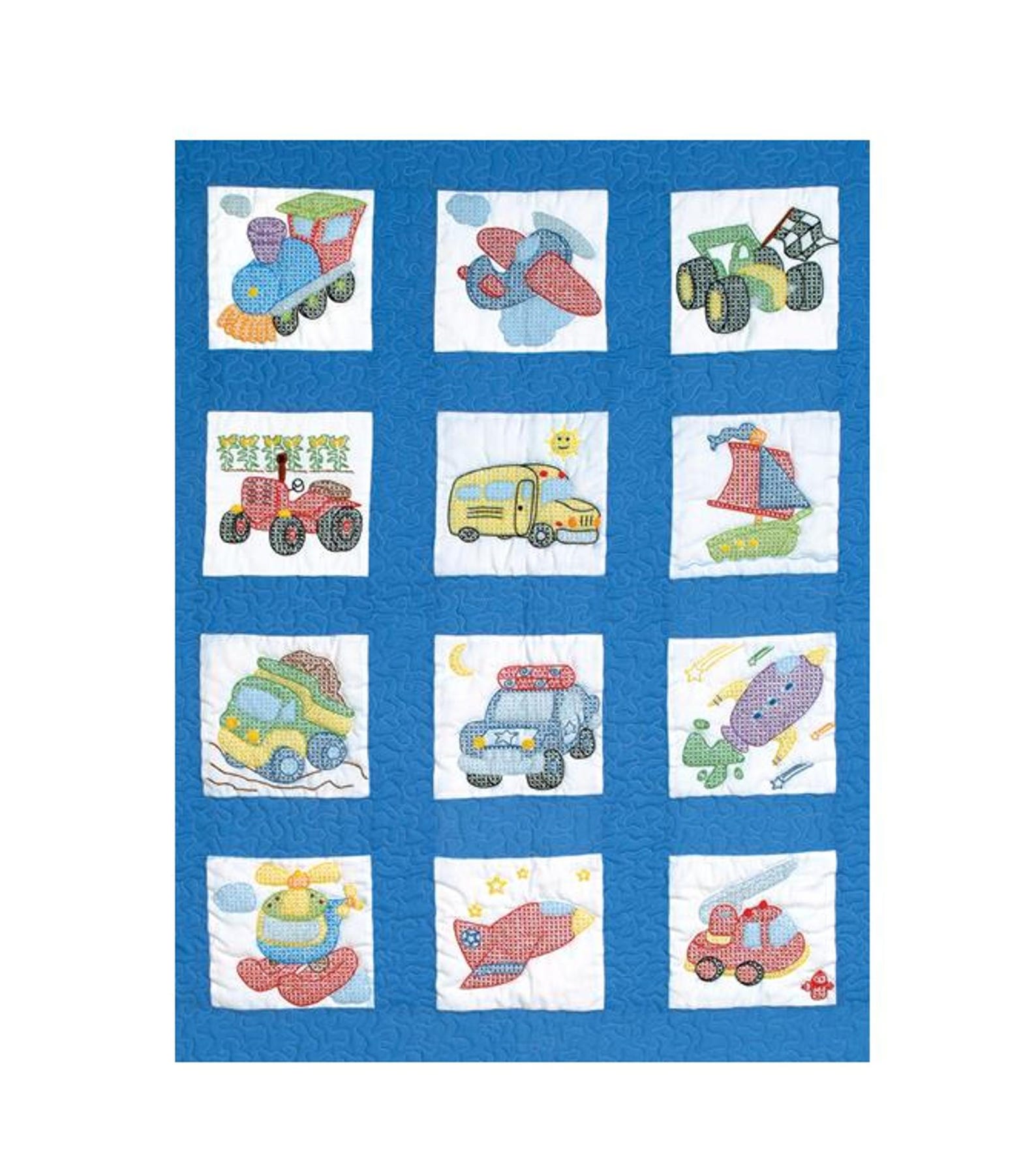 Transportation 9" X 9" Quilt Blocks - Set of 12 - JDNA - Jack Dempsey ...