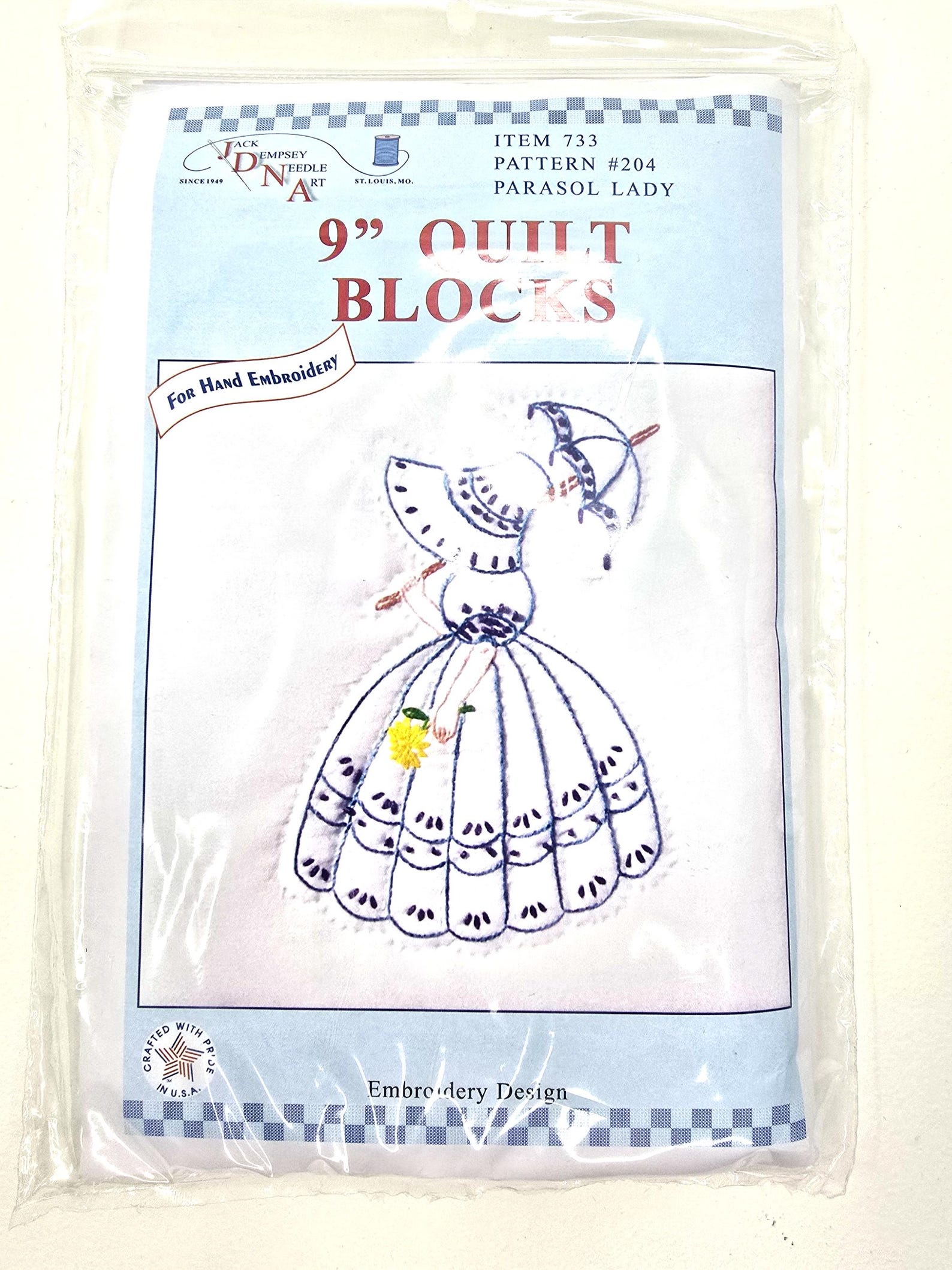 Parasol Lady 9" X 9" Quilt Blocks - Set of 12 - JDNA - Jack Dempsey - Etsy