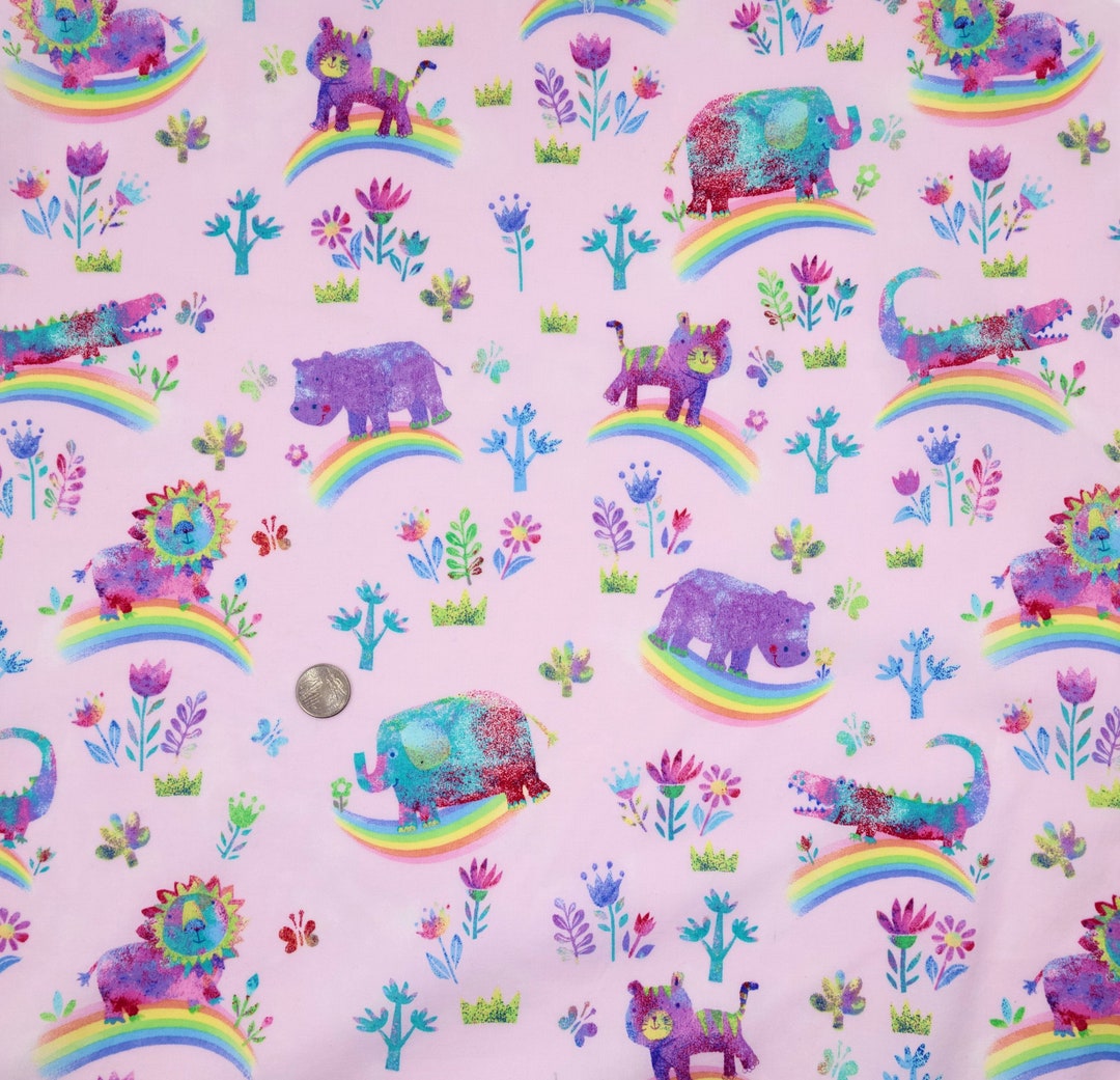 Nursery Fabric - Jungle Animals Fabric -cotton Fabric - Giraffe ...