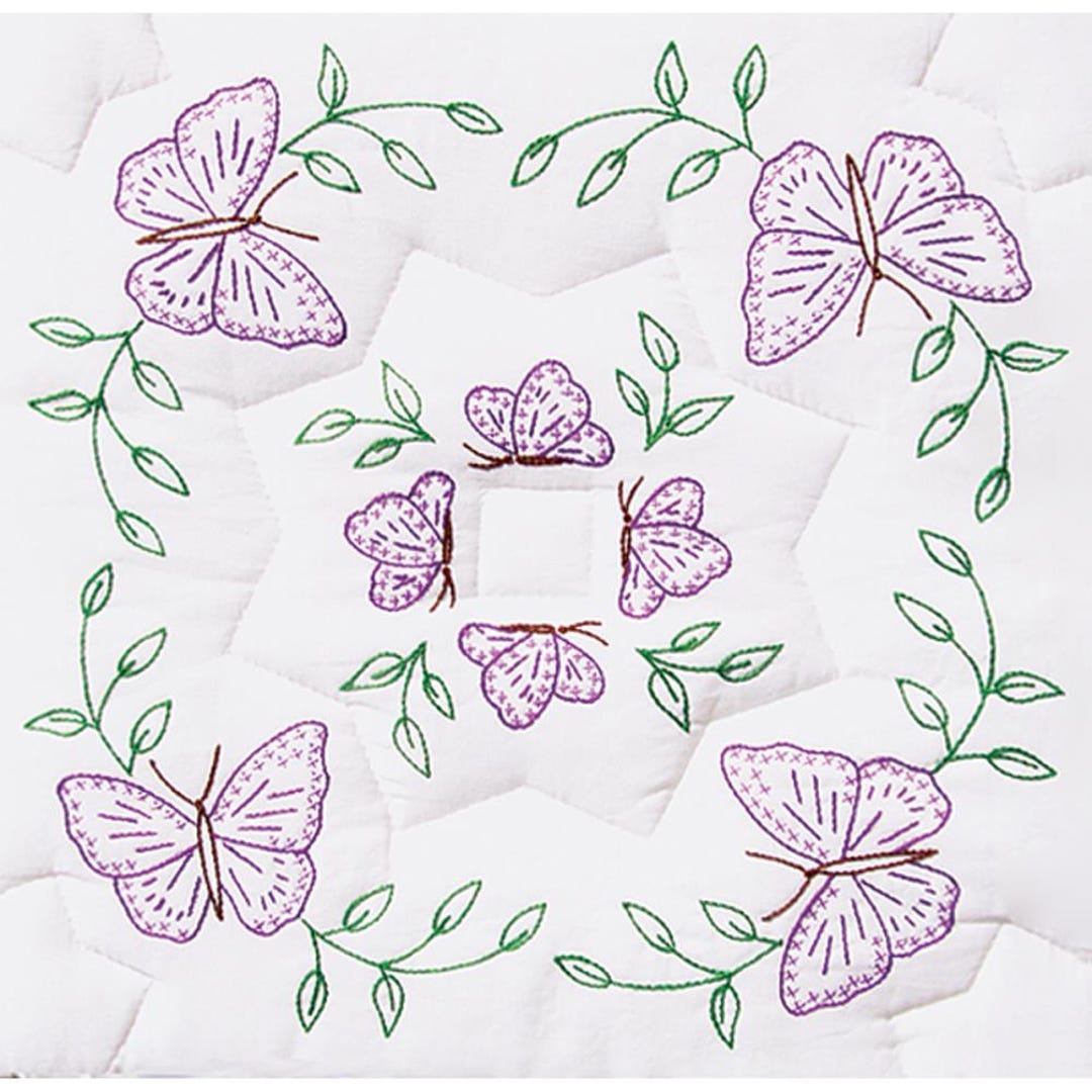 Interlocking Circle of Butterflies - 18" X 18" Quilt Blocks - Set of 6 ...