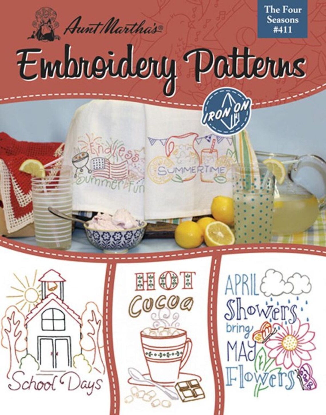 Aunt Martha's Book of Embroidery Patterns - #411 the Four Seasons - 8 ...