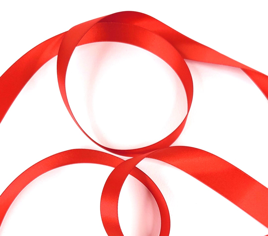 Ribbon - Double Face Satin Red Ribbon - 7/8 Inches - Ribbon by the Yard ...