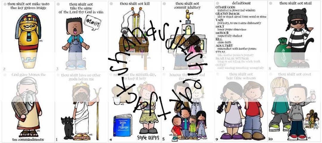 Ten Commandments Booklet, Visuals for Learning 10 Commandments - Etsy