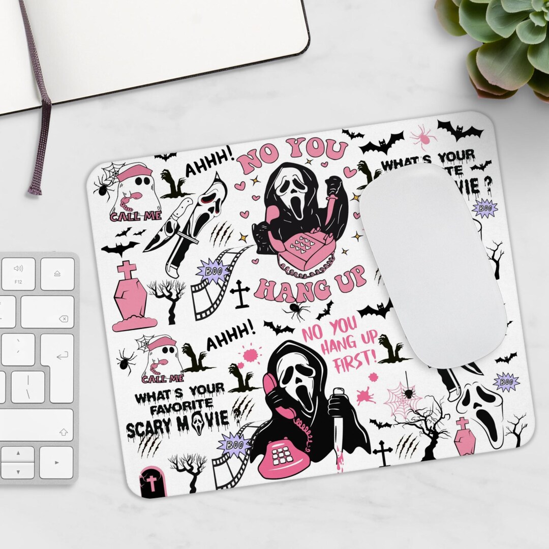Ghostface No You Hang up First Mouse Pad, Spooky Mouse Pad, Ghost Face ...