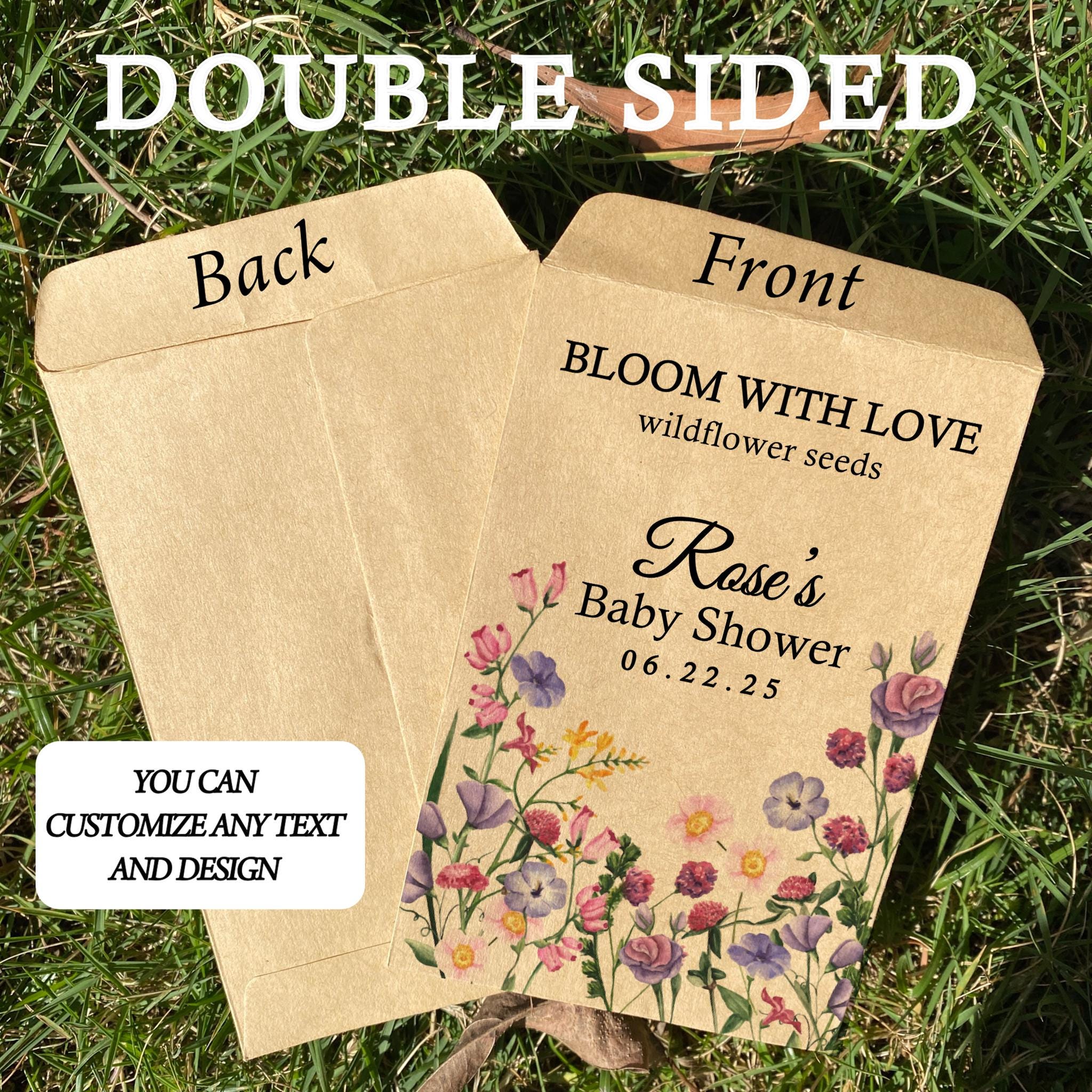 Personalized Baby Shower Seed Packets: Wildflower Favor - Etsy