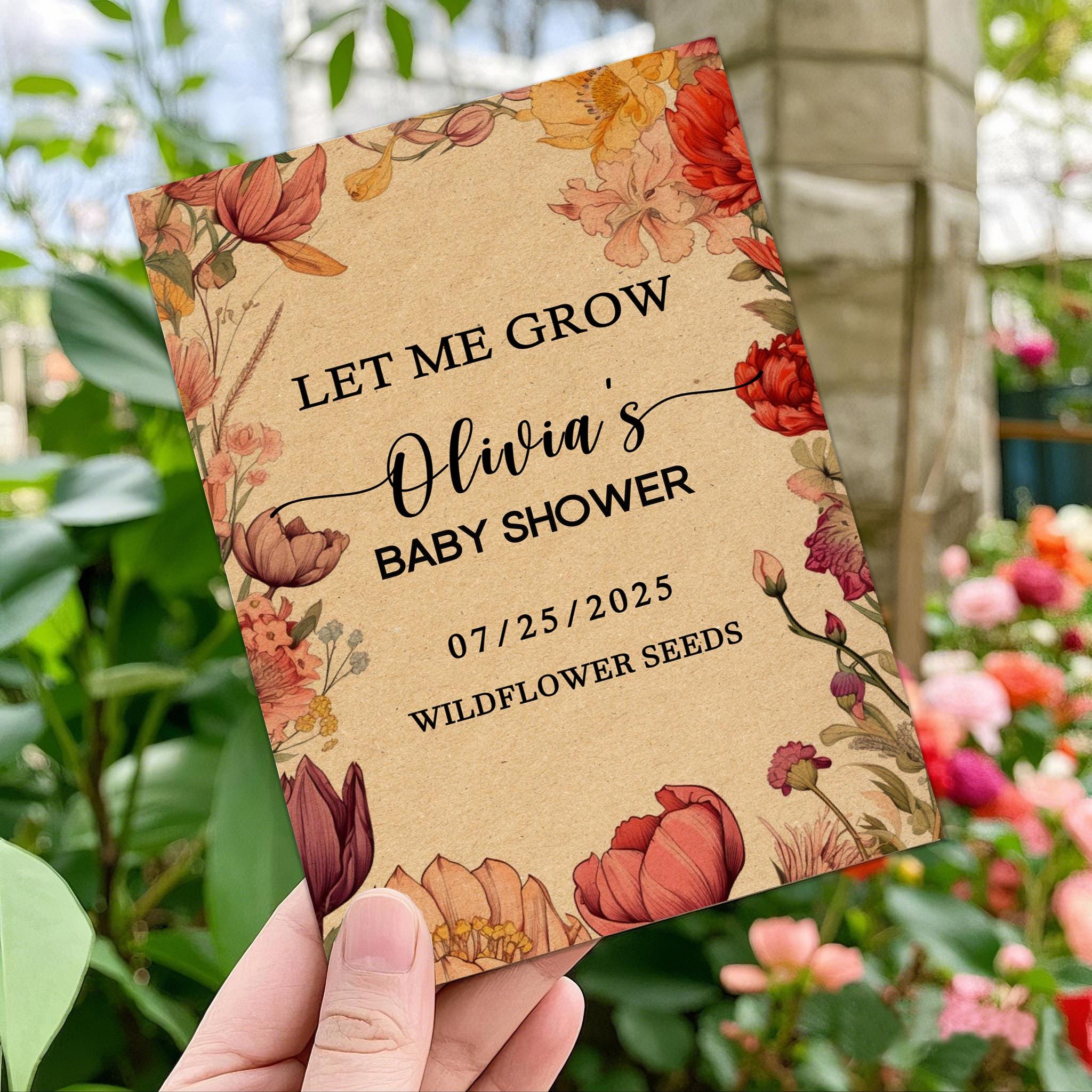 Personalized Baby Shower Seed Packets: Wildflower Favor - Etsy