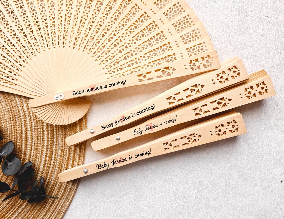 Personalized Baby Shower Wood Fans: Rustic Ceremony Favors - Etsy