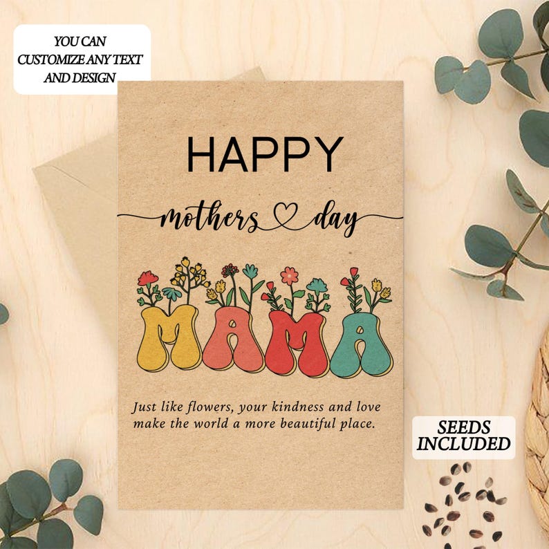 Personalized Mother's Day Seed Packet Favors: Wildflower Seed Paper - Etsy