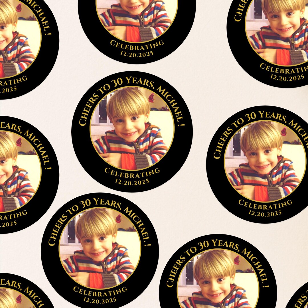 30th Face Birthday Stickers/candy Stickers/custom Stickers for Birthday ...