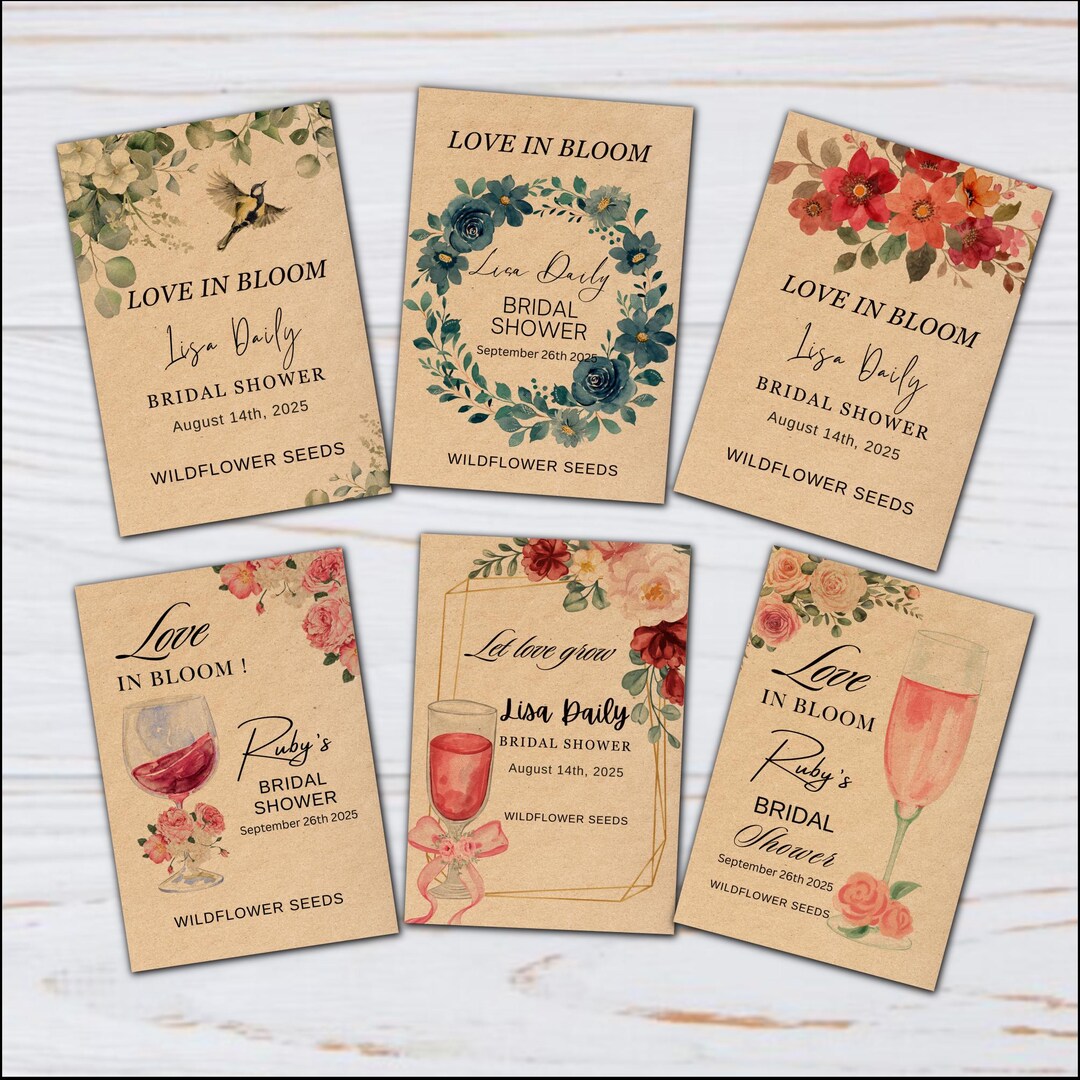 Bridal Shower Seed Packets/custom Bridal Shower Gift Party Favor/love ...