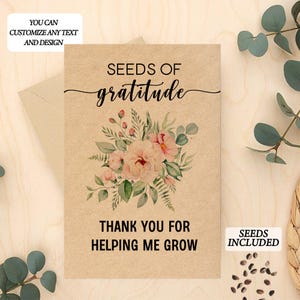 Thanks Seeds Favor/custom Gratitude Seed Packets/teacher's Day Gifts ...