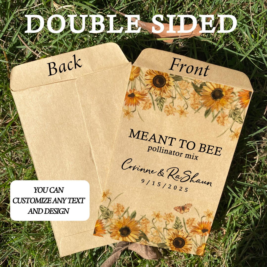 MEANT TO BEE Seed Packets Wedding Favor/custom Seed Packets/bulk ...