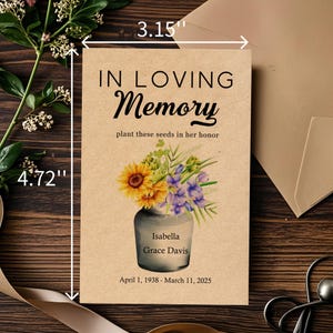 Personalized Funeral Seed Packets/mixed Seeds Included/forget Me Not/in ...