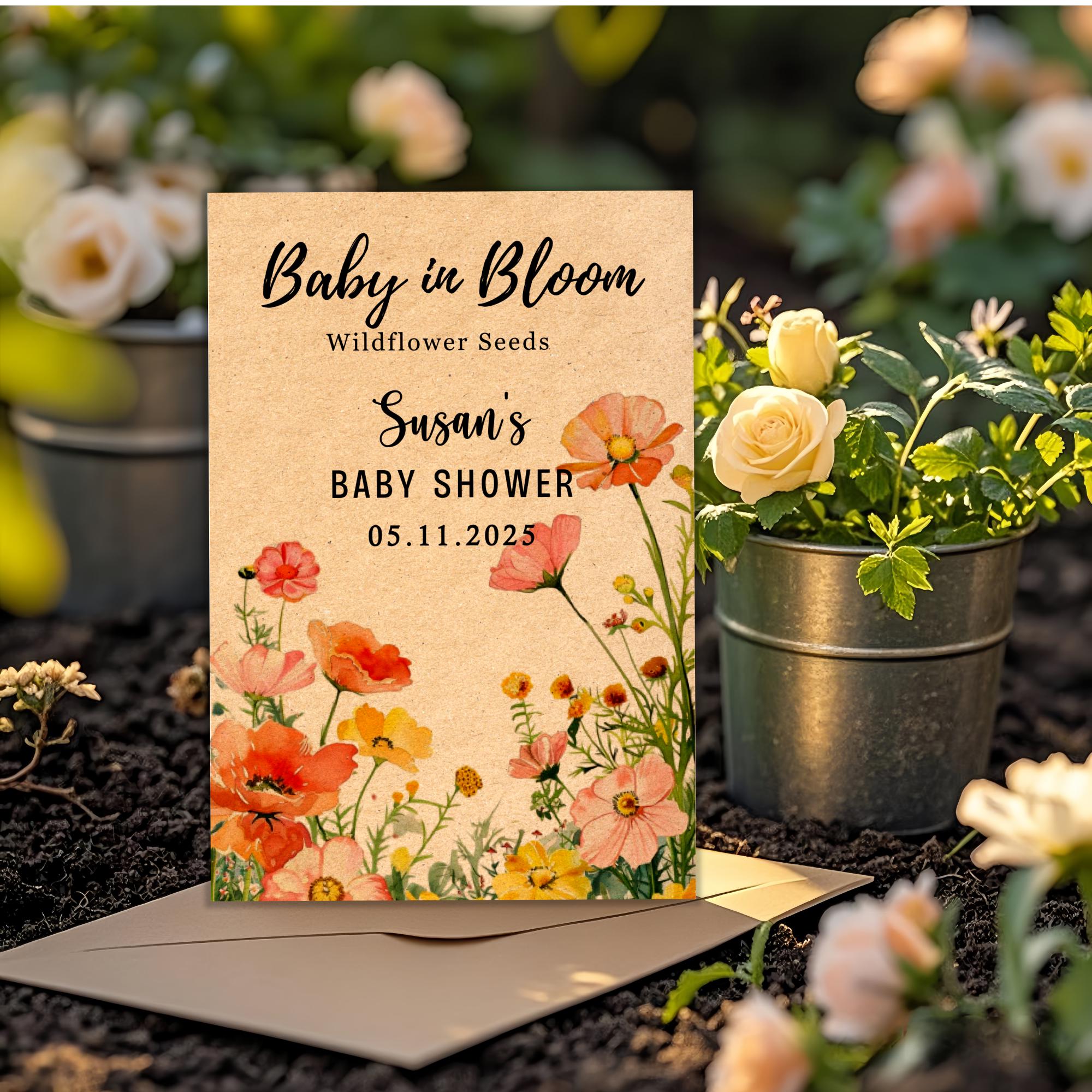 Personalized Baby Shower Seed Packets: Wildflower Favor - Etsy