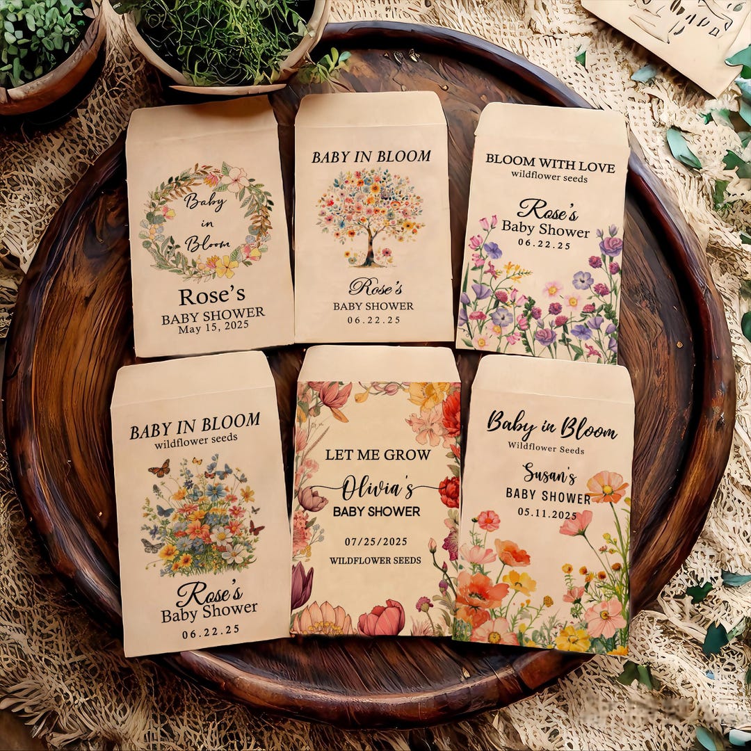 Personalized Baby Shower Seed Packets: Wildflower Favor - Etsy