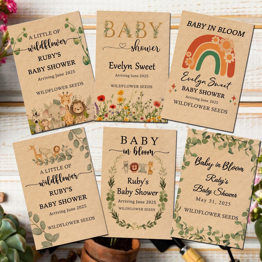 Custom Baby Shower Seed Packets: Baby in Bloom Wildflower Favors - Etsy