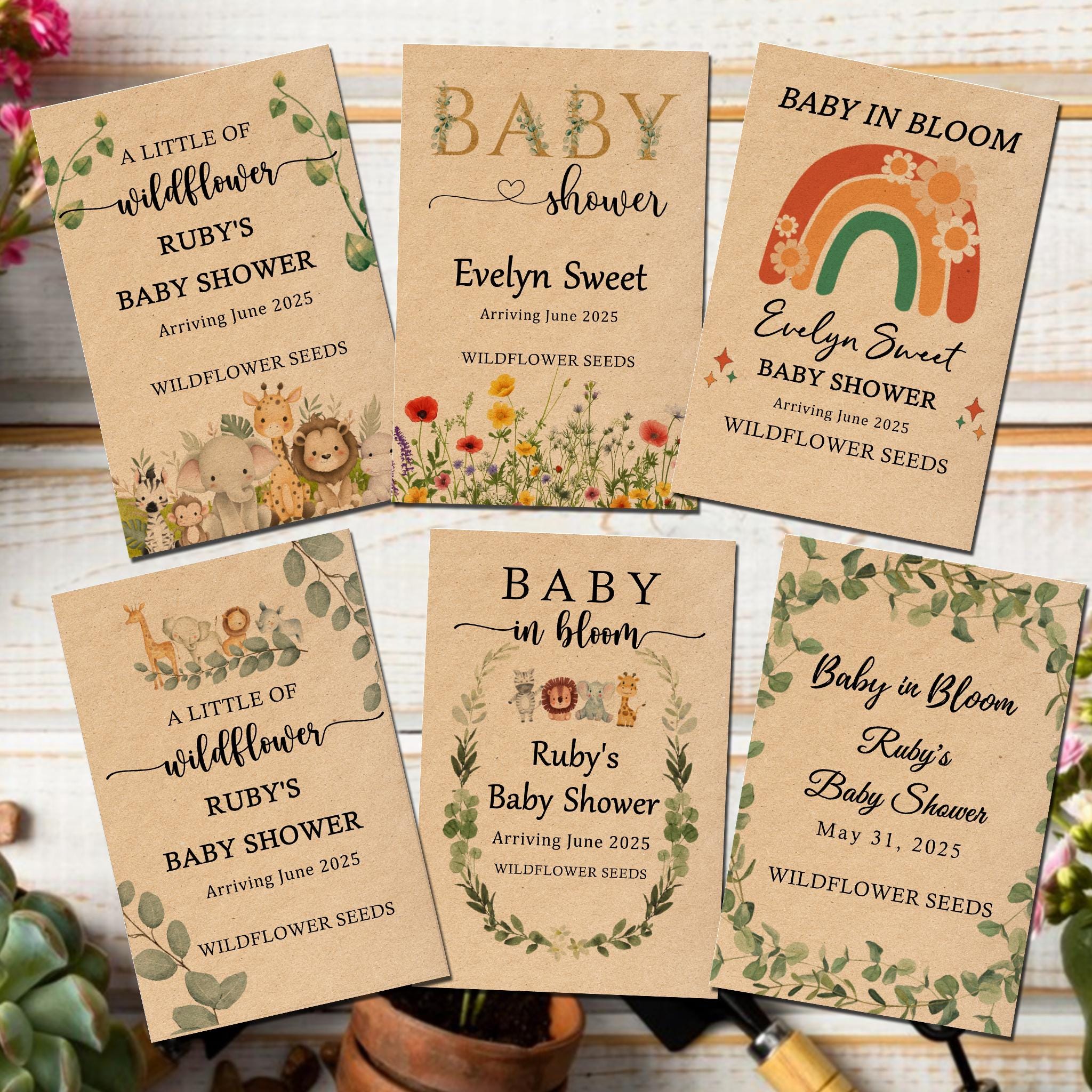 Baby Shower Seed Packets: Custom Wildflower Favor - Etsy
