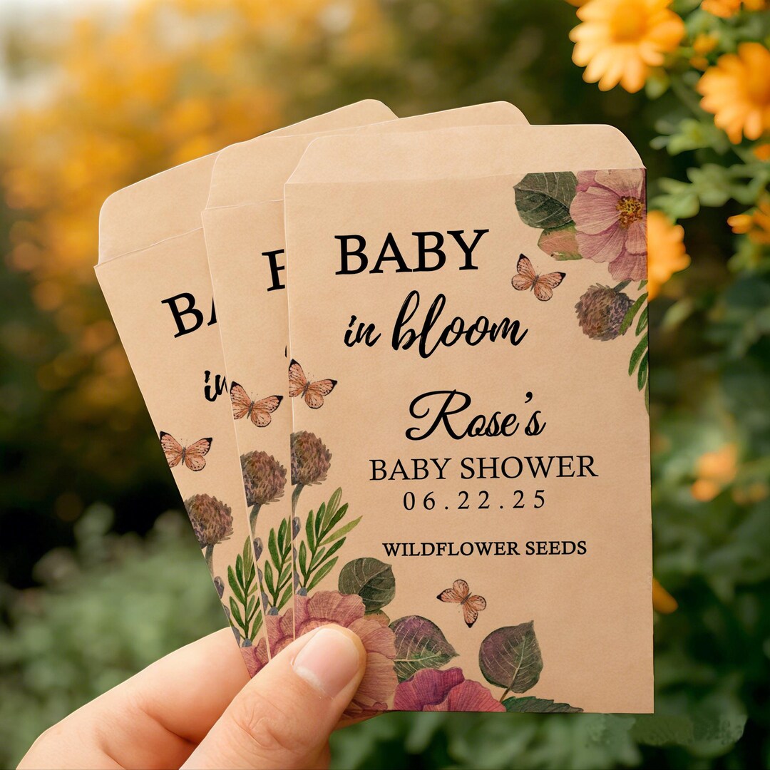 Personalized Baby Shower Seed Packets/spring Garden Decor/baby in Bloom ...