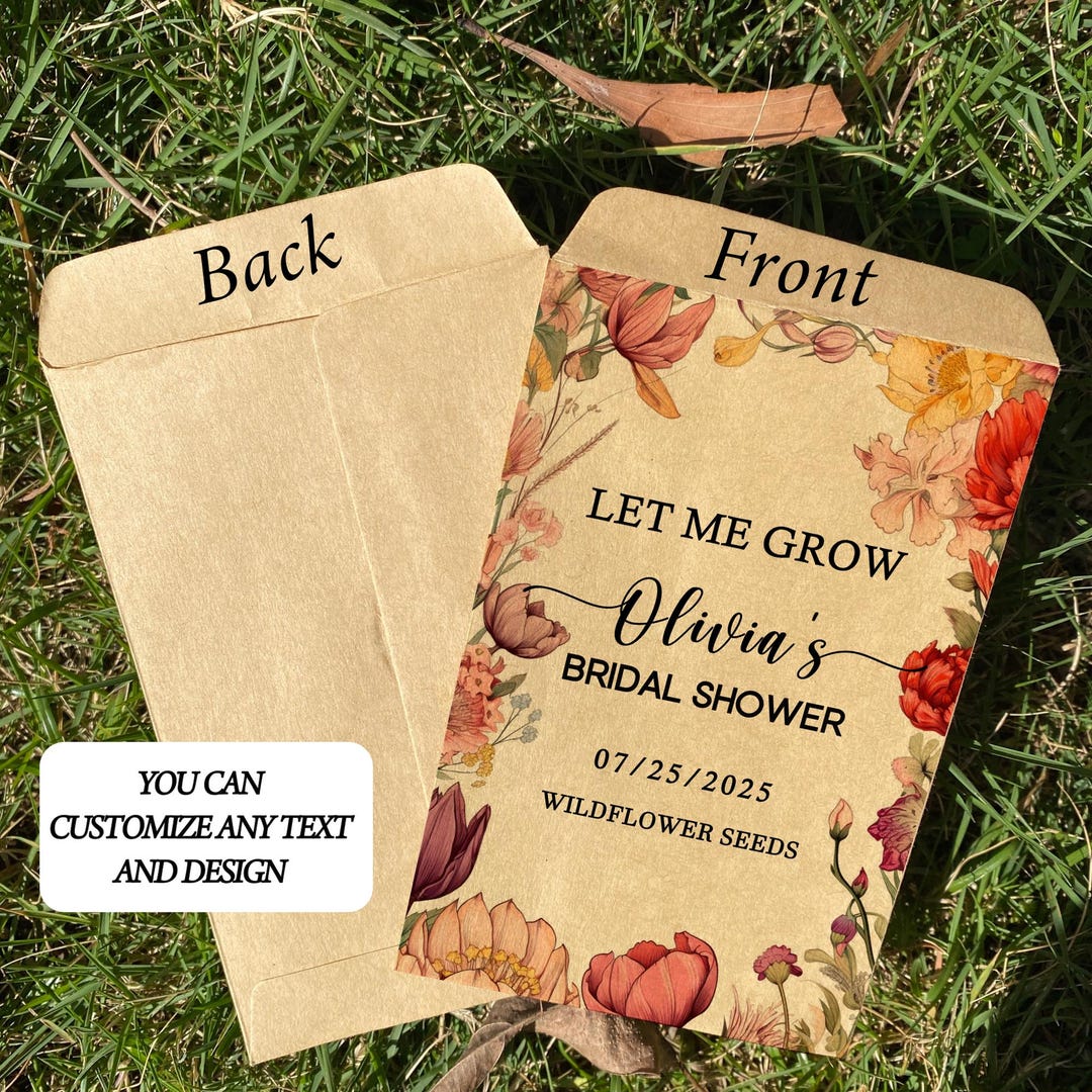 Bridal Shower Seed Packets/mixed Seeds Included/personalized LET ME ...