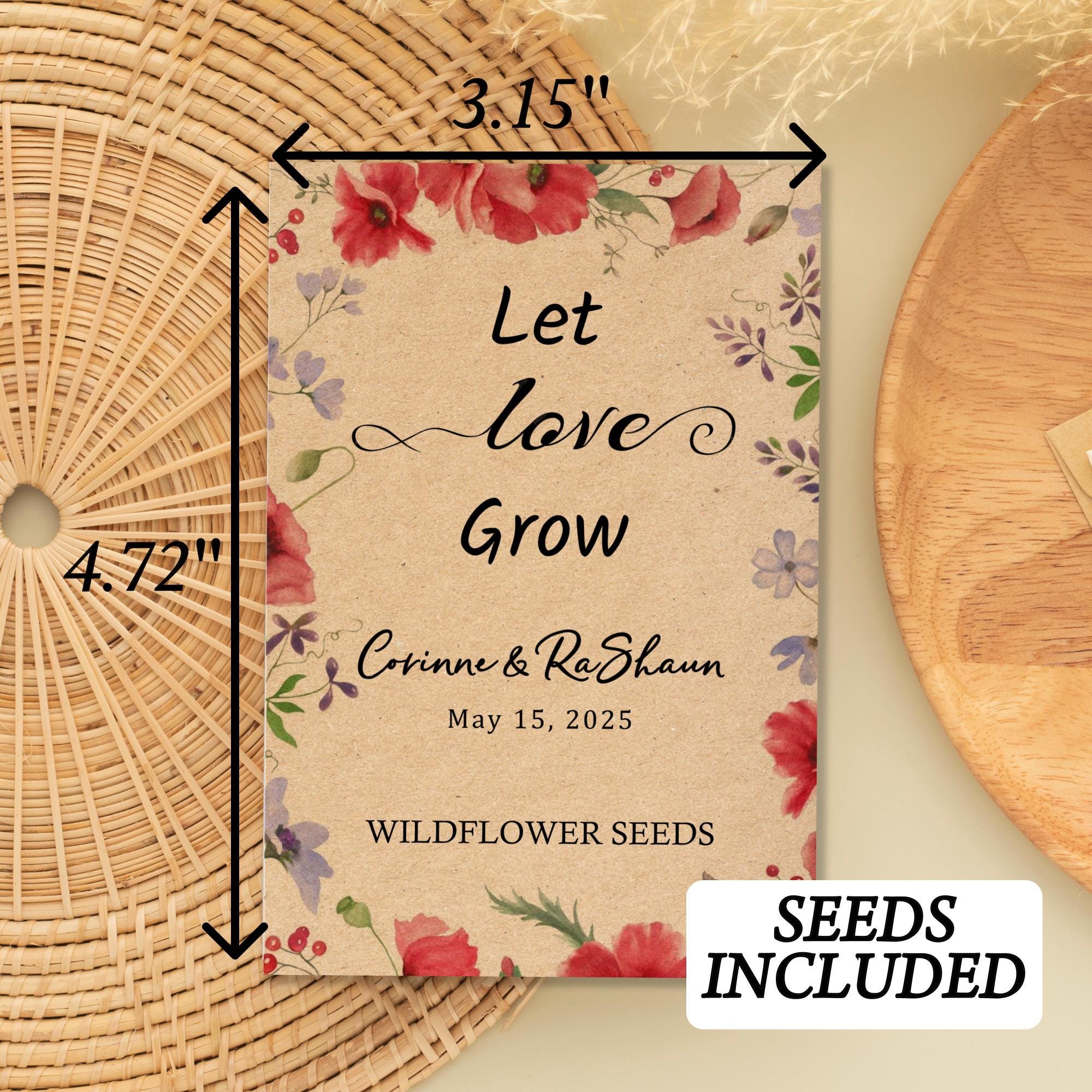 Custom Bridal Shower Seed Packets/personalized Bridal Shower Seed ...