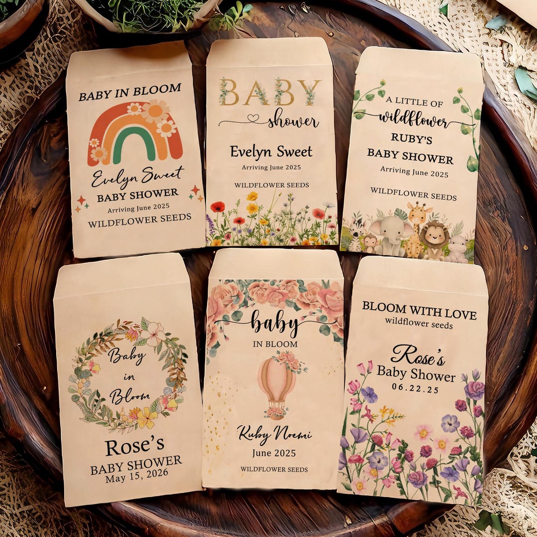 RUSH Baby Shower Seed Packets/baby in Bloom Wildflower Seed Packets ...
