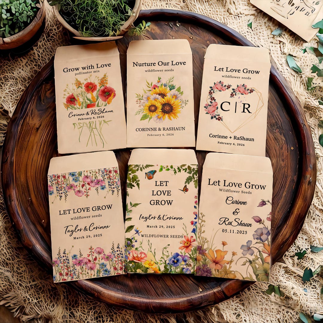 Custom Wedding Seed Packets/mixed Seeds Included/let LOVE GROW ...