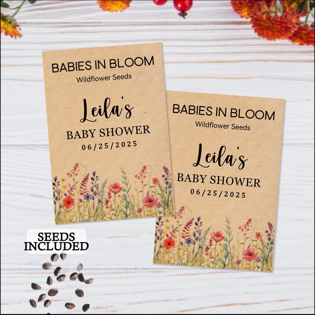 Bridal Shower Seeds Favor/custom Bridal Wildflower Seed Packets/mixed ...