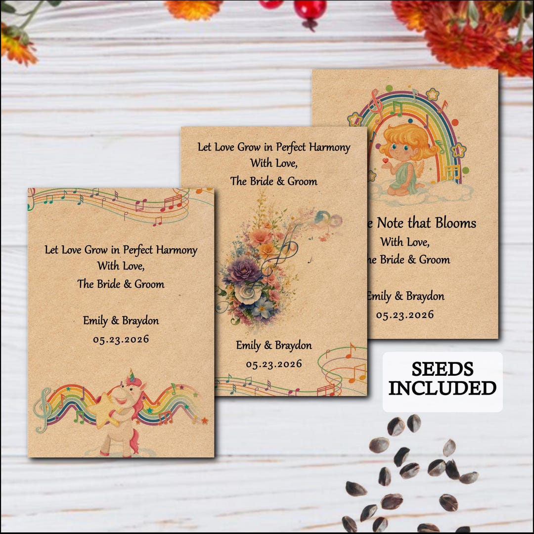 Bulk Wedding Seed Packets/custom Music Wedding Themed Favor/let LOVE ...