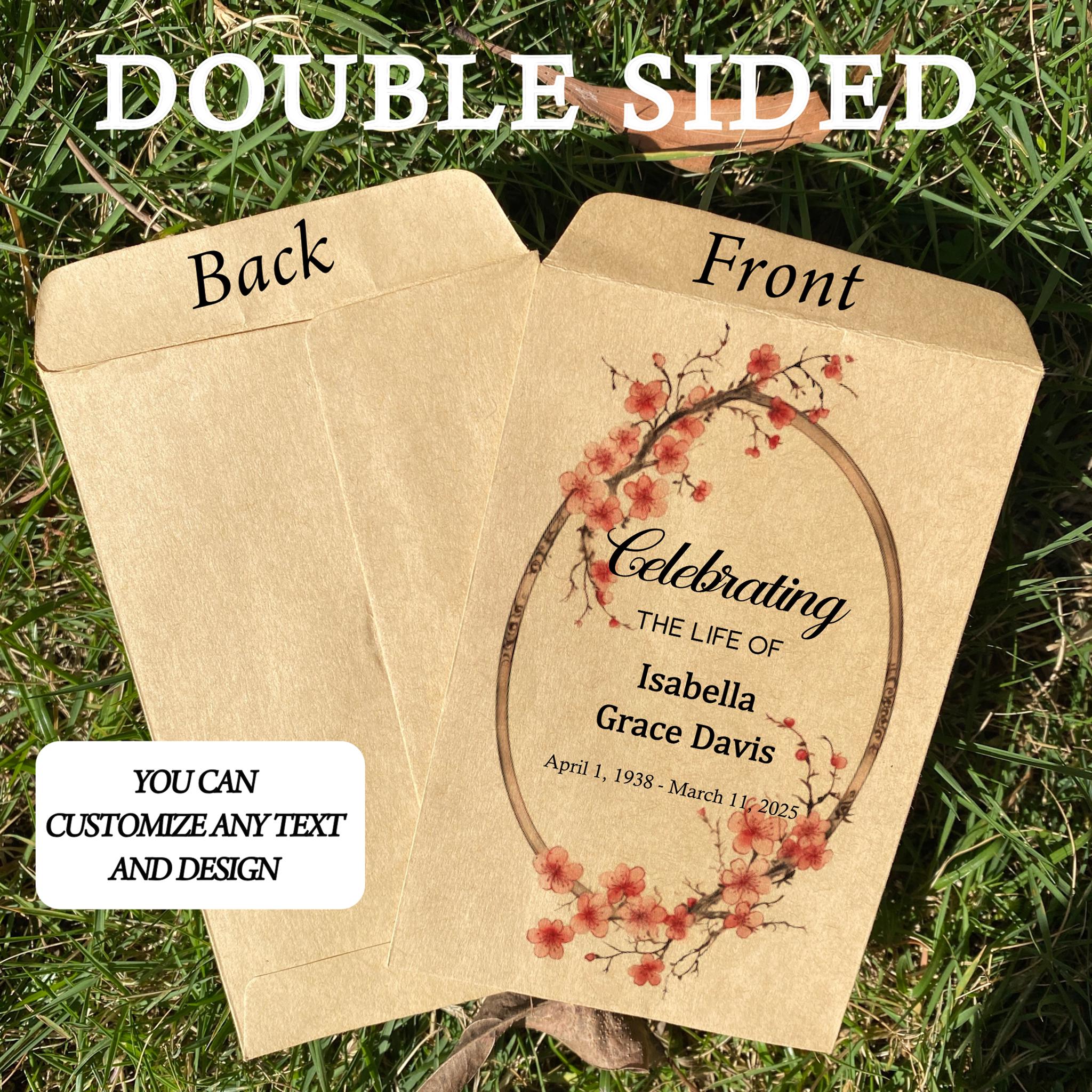 Personalized Funeral Seed Packets/mixed Seeds Included/forget Me Not/in ...