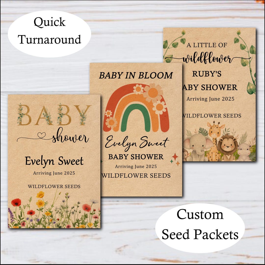 Baby Shower Seed Packets: Custom Wildflower Favor - Etsy