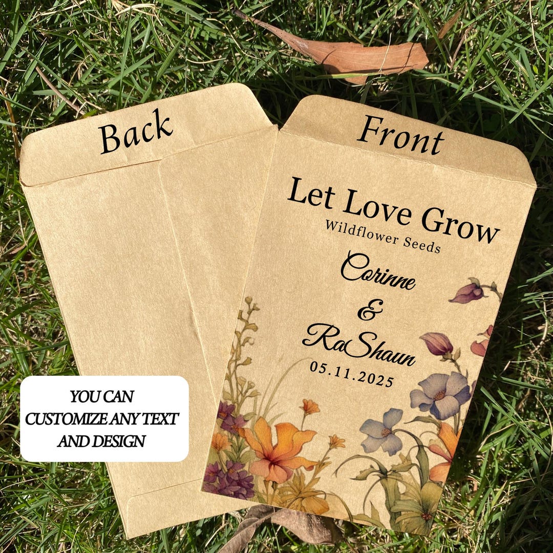 Personalized Wedding Seed Packets/mixed Seeds Included/let LOVE GROW ...